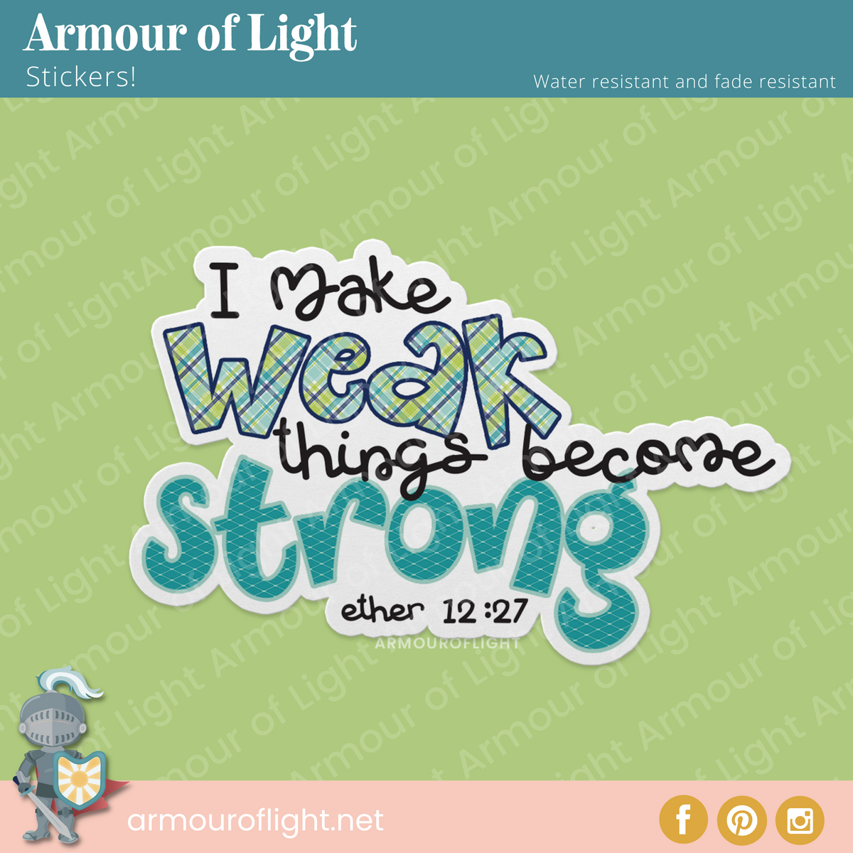 I Will Make Weak Things Become Strong Scripture Sticker, Book of Mormo ...