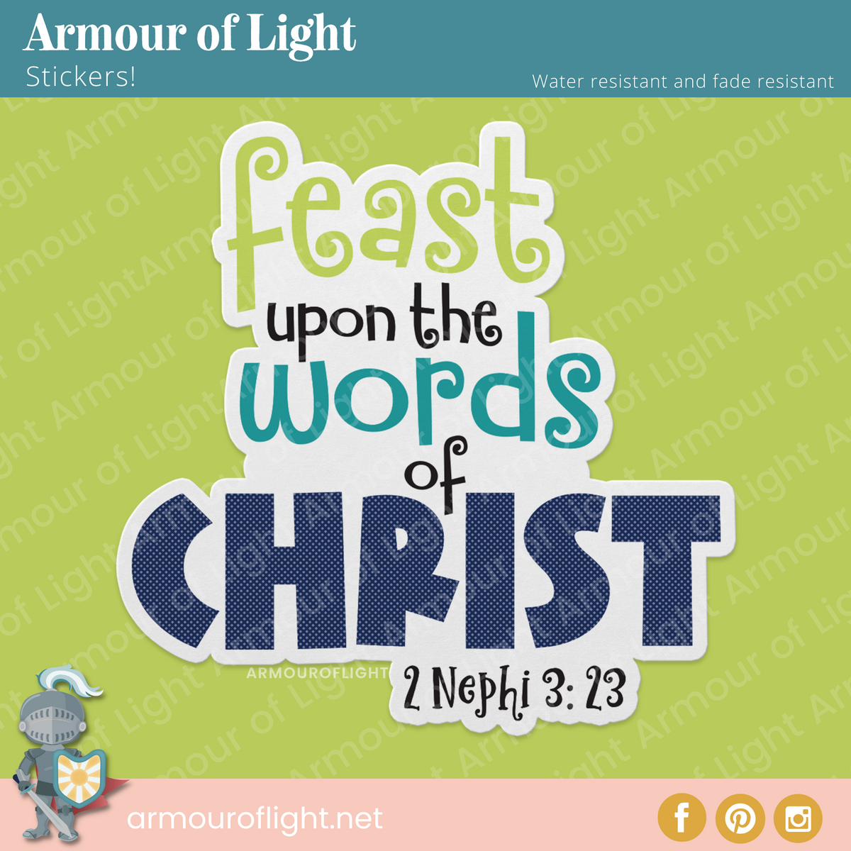 Feast Upon the Word of Christ Scripture Sticker, Book of Mormon Quote ...