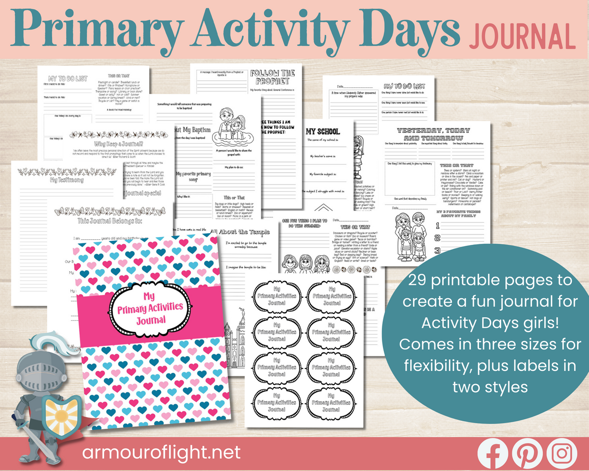 Activity Days Journal for Girls – Armour of Light