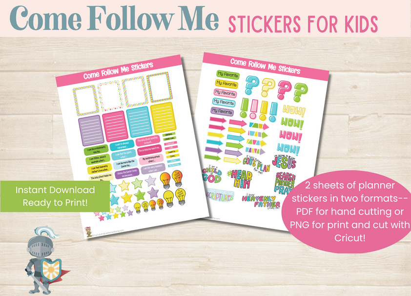 Come Follow Me Stickers for kids – Armour of Light