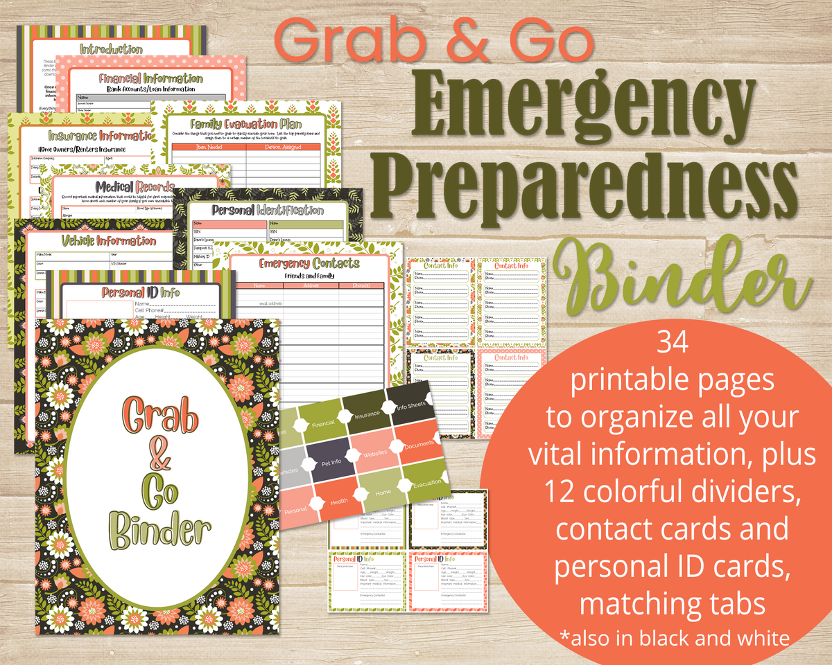 Emergency Preparedness Grab and Go Planner – Armour of Light