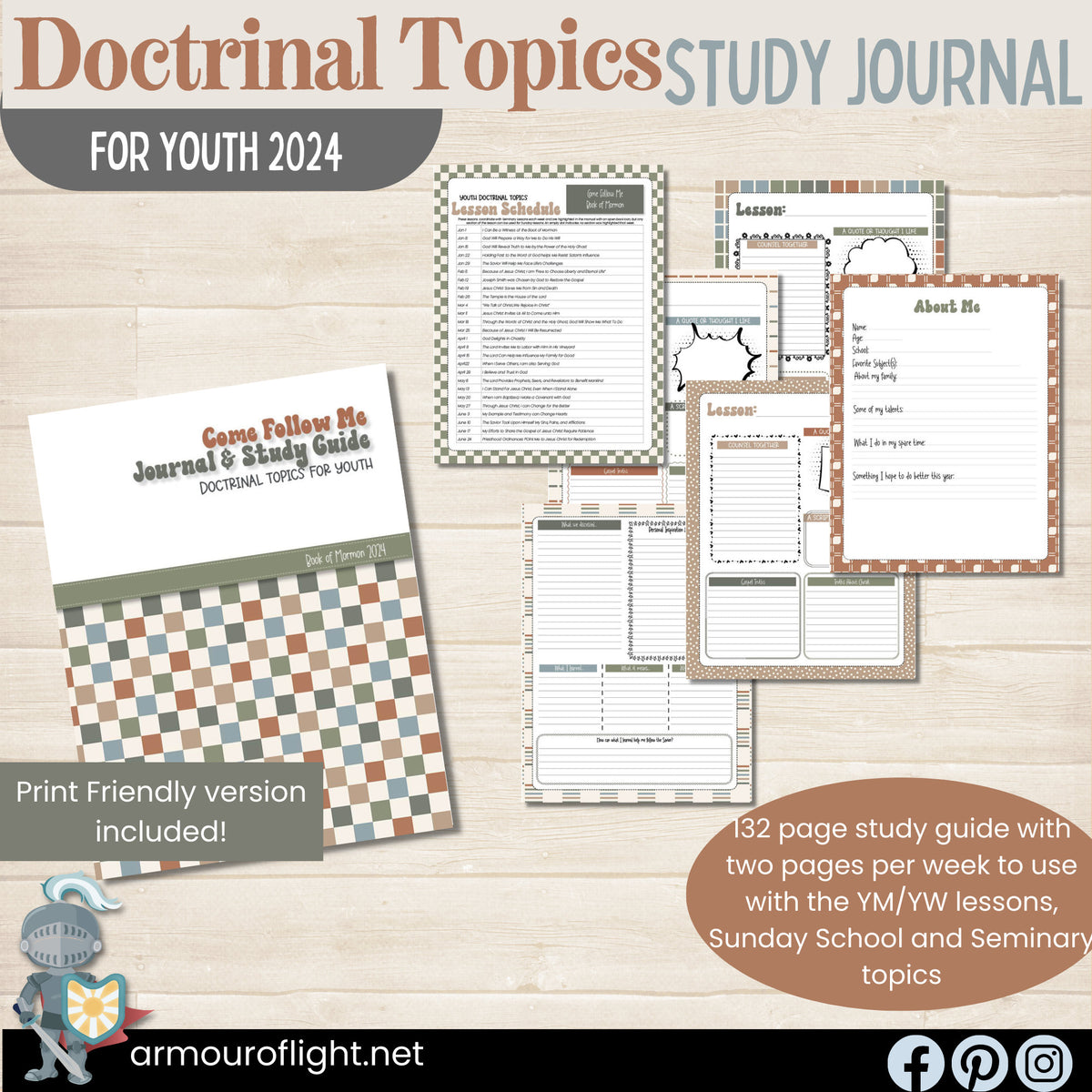 LDS Youth Scripture Study Journal 2024, Come Follow Me Lessons – Armour ...