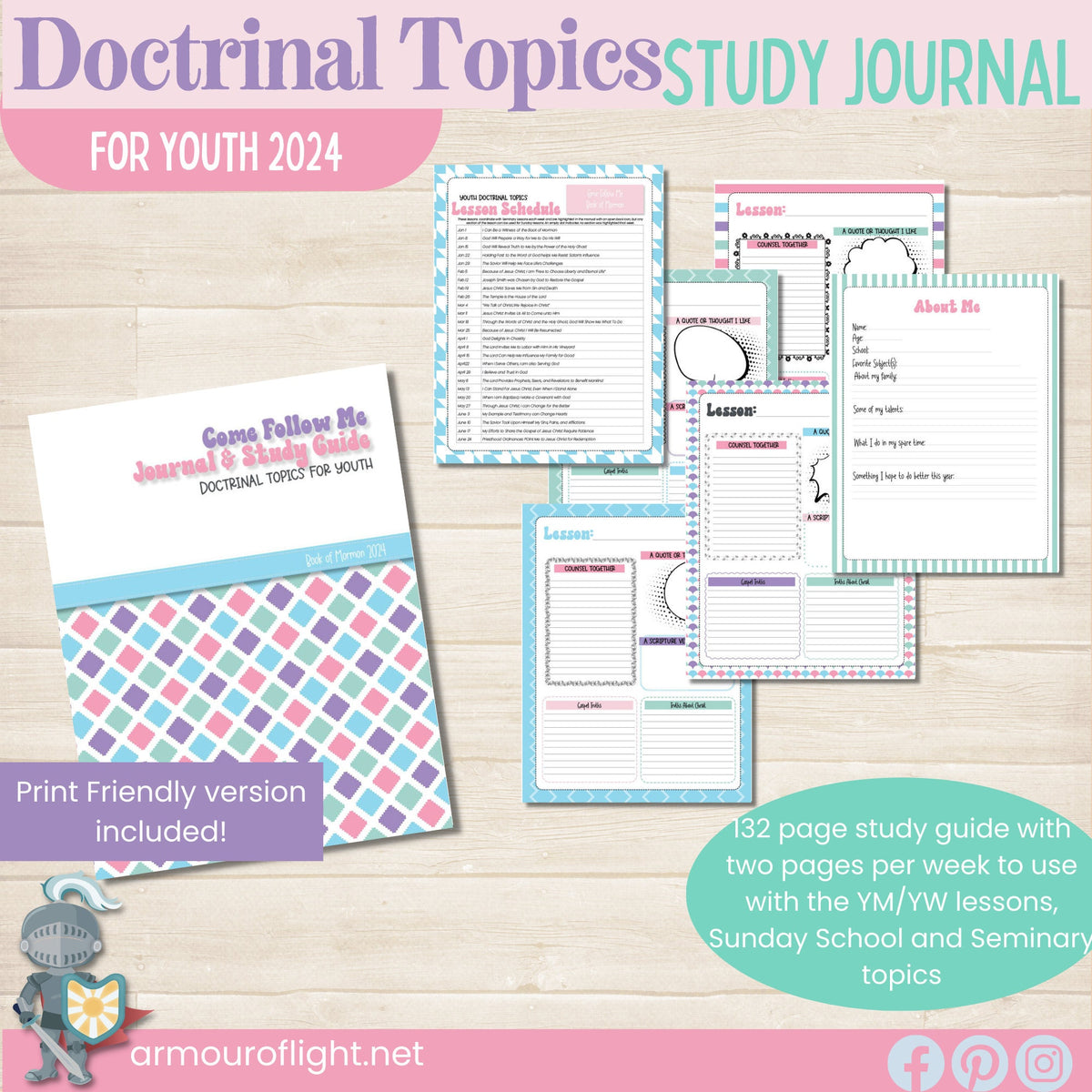 LDS Youth Scripture Study Journal 2024, Come Follow Me Lessons – Armour ...