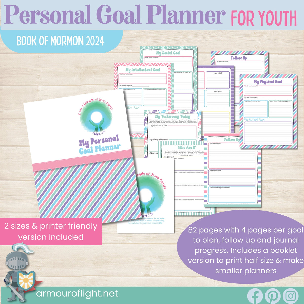 LDS Youth Goal Planner 2024, Children and Youth Program – Armour of Light